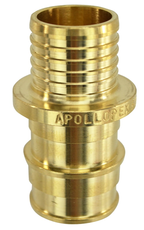 Apollo 4008431 0.75 in. PEX-A Barb T x 0.75 in. Dia Barb Brass Coupling ...