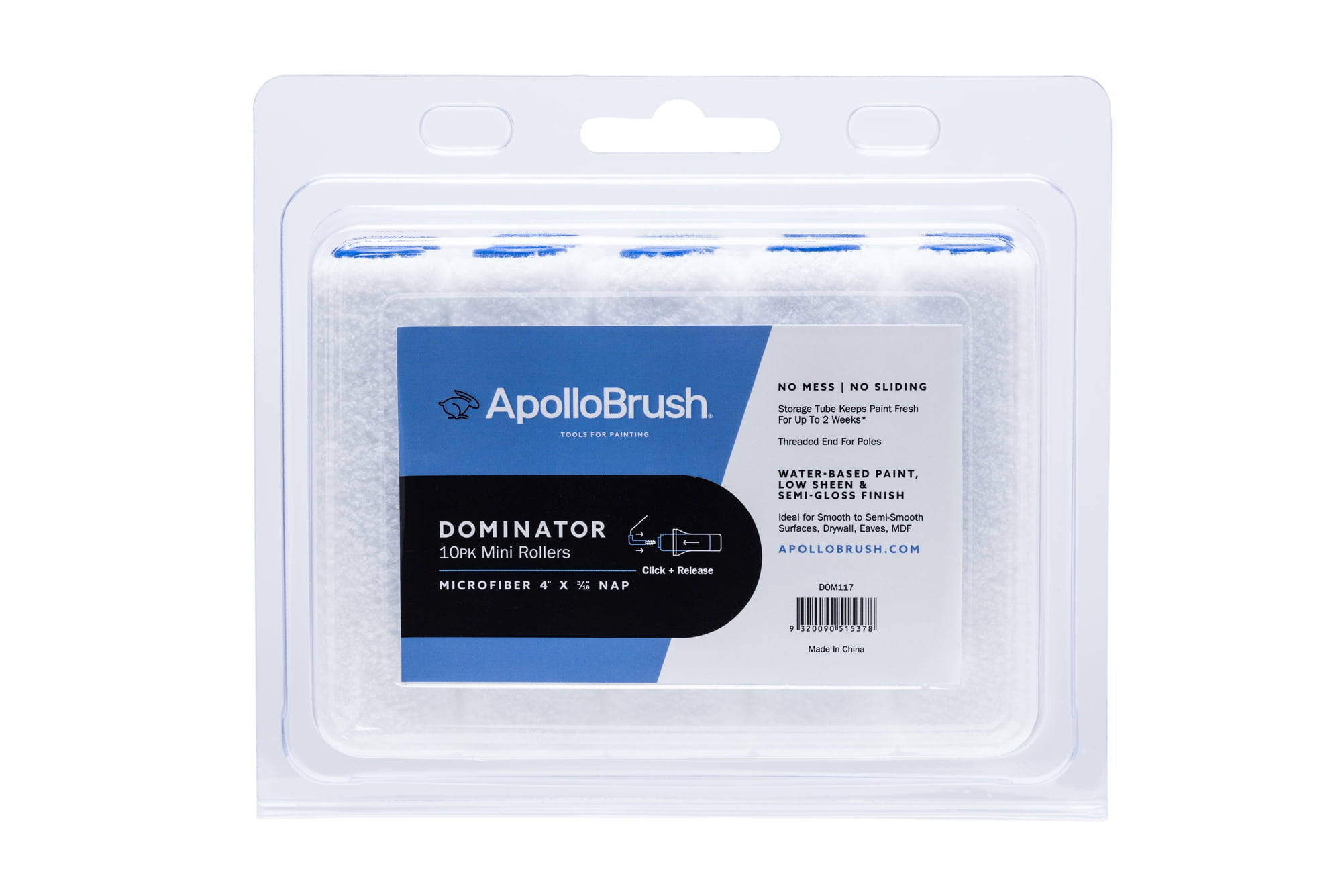 Apollo Brush Dominator Series Microfiber 3/16 Inch Click + Release Mini ...