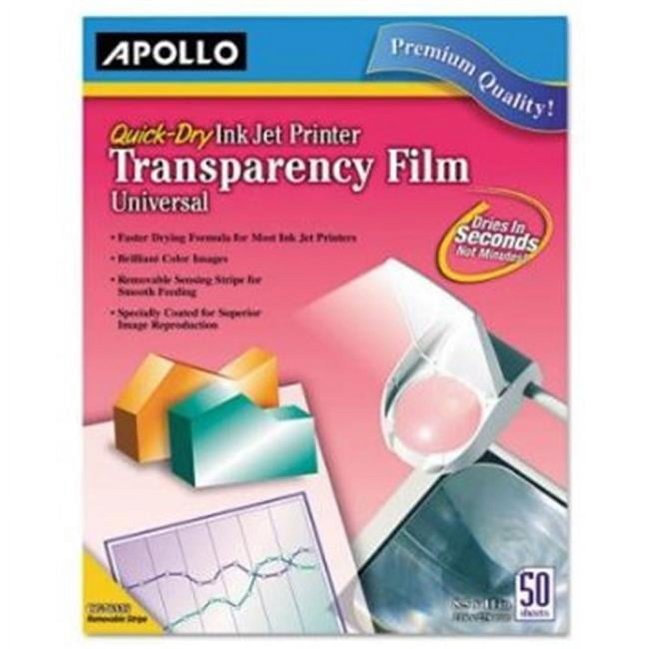 Apollo. CG7031S Inkjet Printer Transparency Film, Clear, 50/Box ...