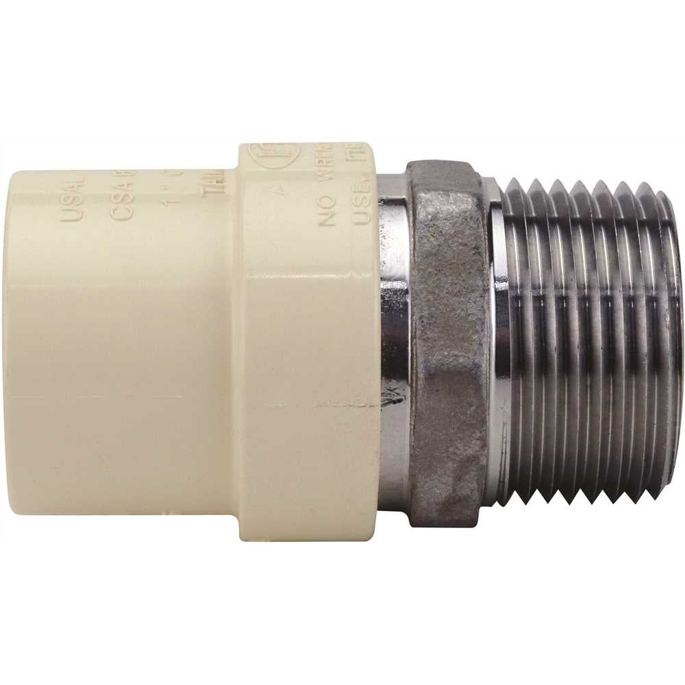 Apollo CPVCMA1 1 in. x 1 in. CPVC CTS Slip Stainless Steel MPT Adapter ...