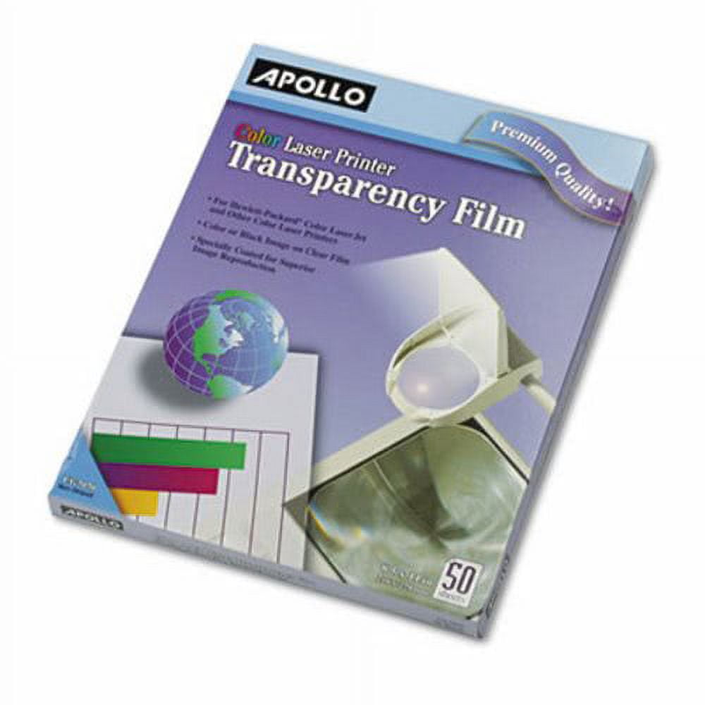Apollo Color Laser Printer/Copier Transparency Film Letter Clear 50 per ...