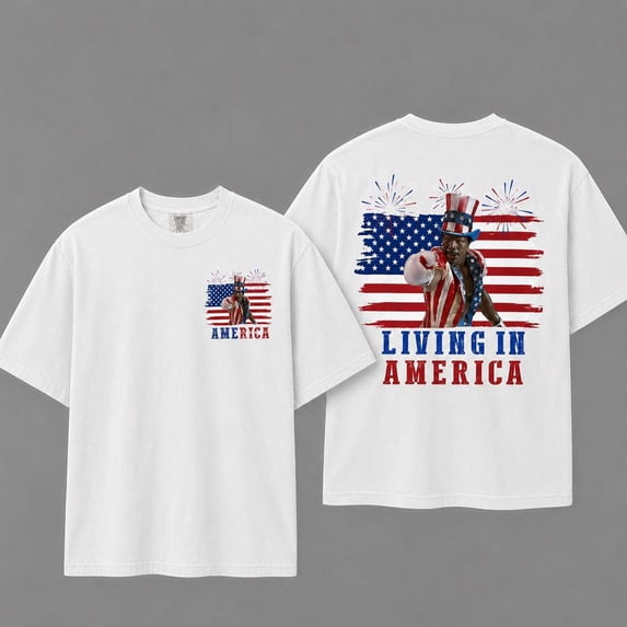Apollo Creed Living In America Comfort Colors T Shirt, Patriotic Boxing ...