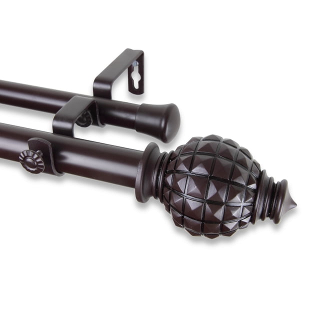Apollo Double Curtain Rod 1" OD 48-84 inch - Mahogany - Walmart ...