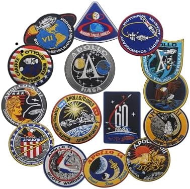 Apollo Mission Patch Set Apollo1,7,8,9,10,11,12,13,14,15,16,17, Space Embroidered Patches,60th ...
