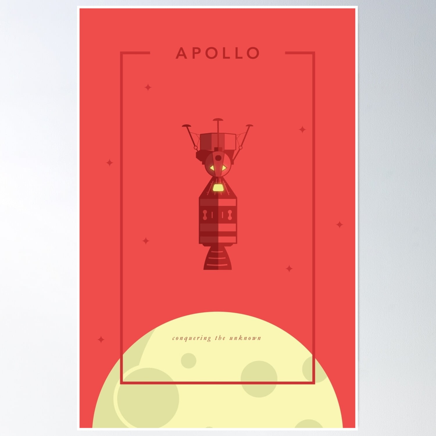 Apollo - Moon Landing Poster Poster Wall Art, Modern Wall Decor, 8x12 ...