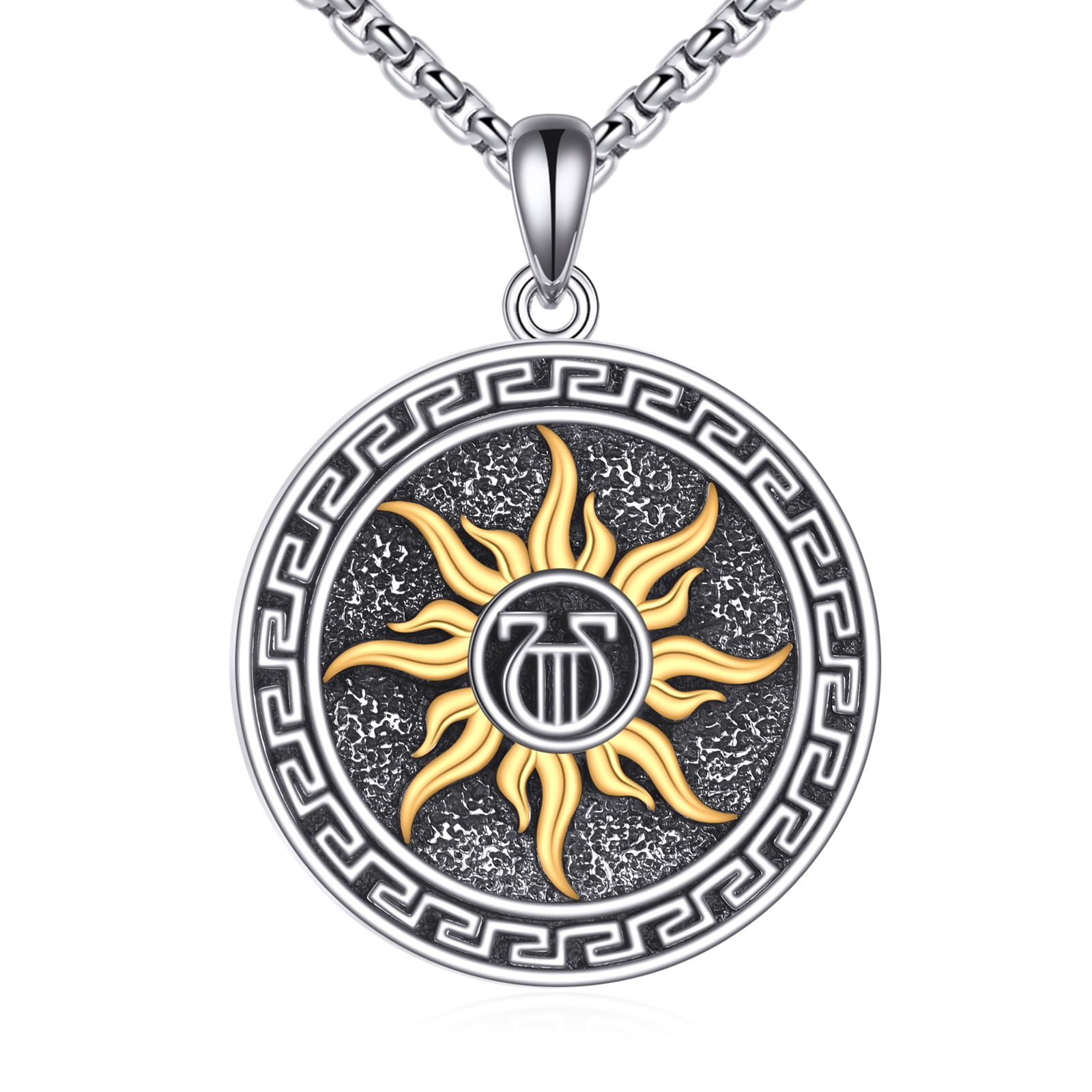 Apollo Necklace 925 Sterling Silver Apollo Sun Necklace for Men Greek ...