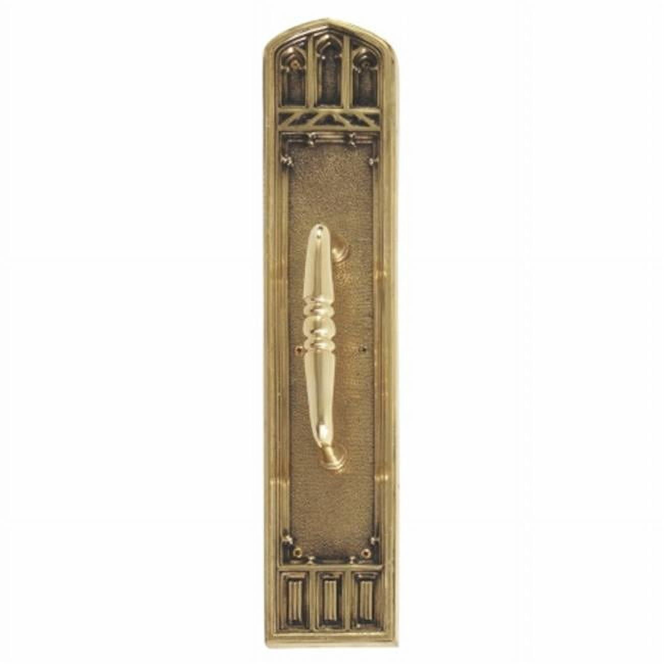 Apollo Pull Plate with Colonial Pull, Highlighted Brass Finish - 3.63 x ...