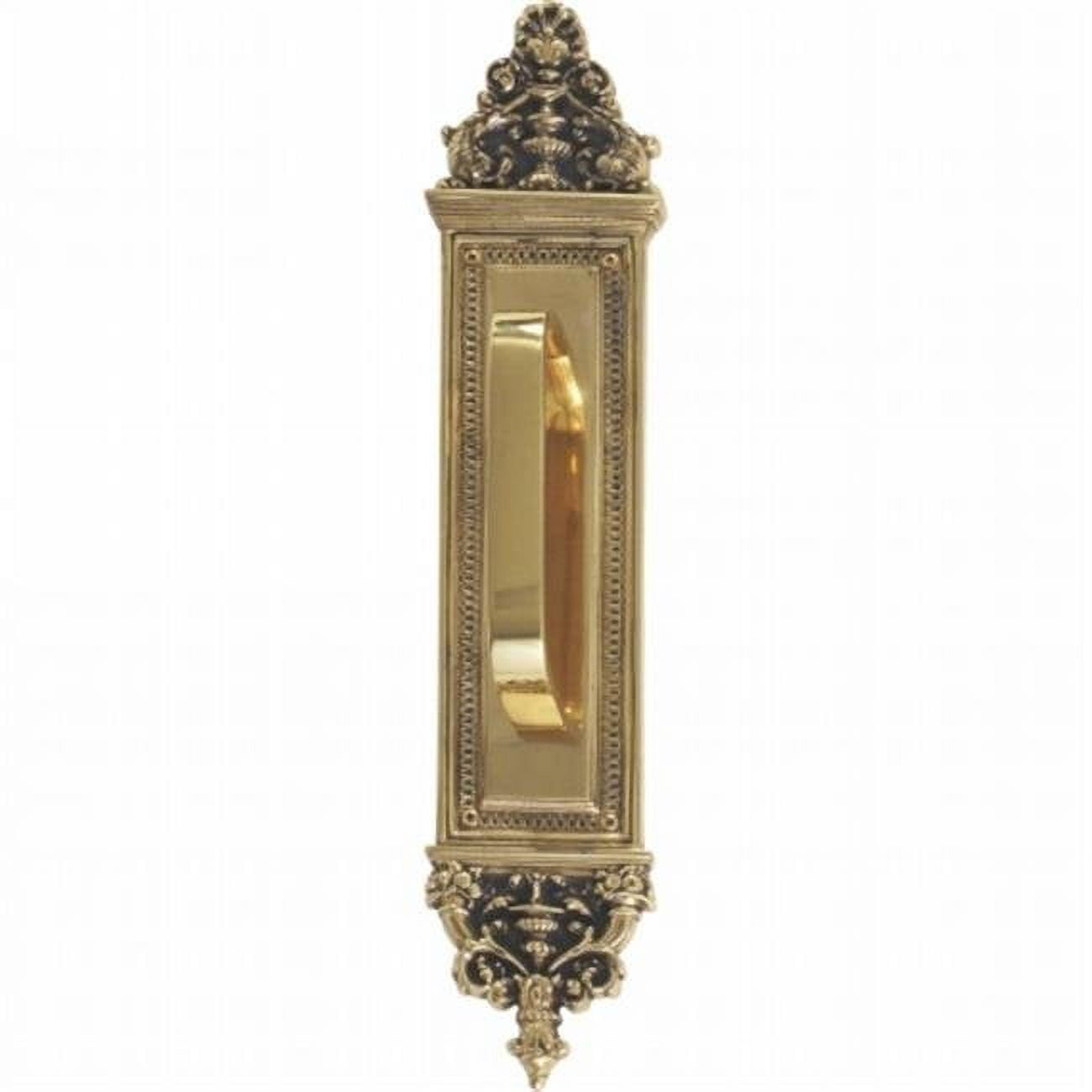 Apollo Pull Plate with Traditional Pull, Highlighted Brass Finish - 3. ...