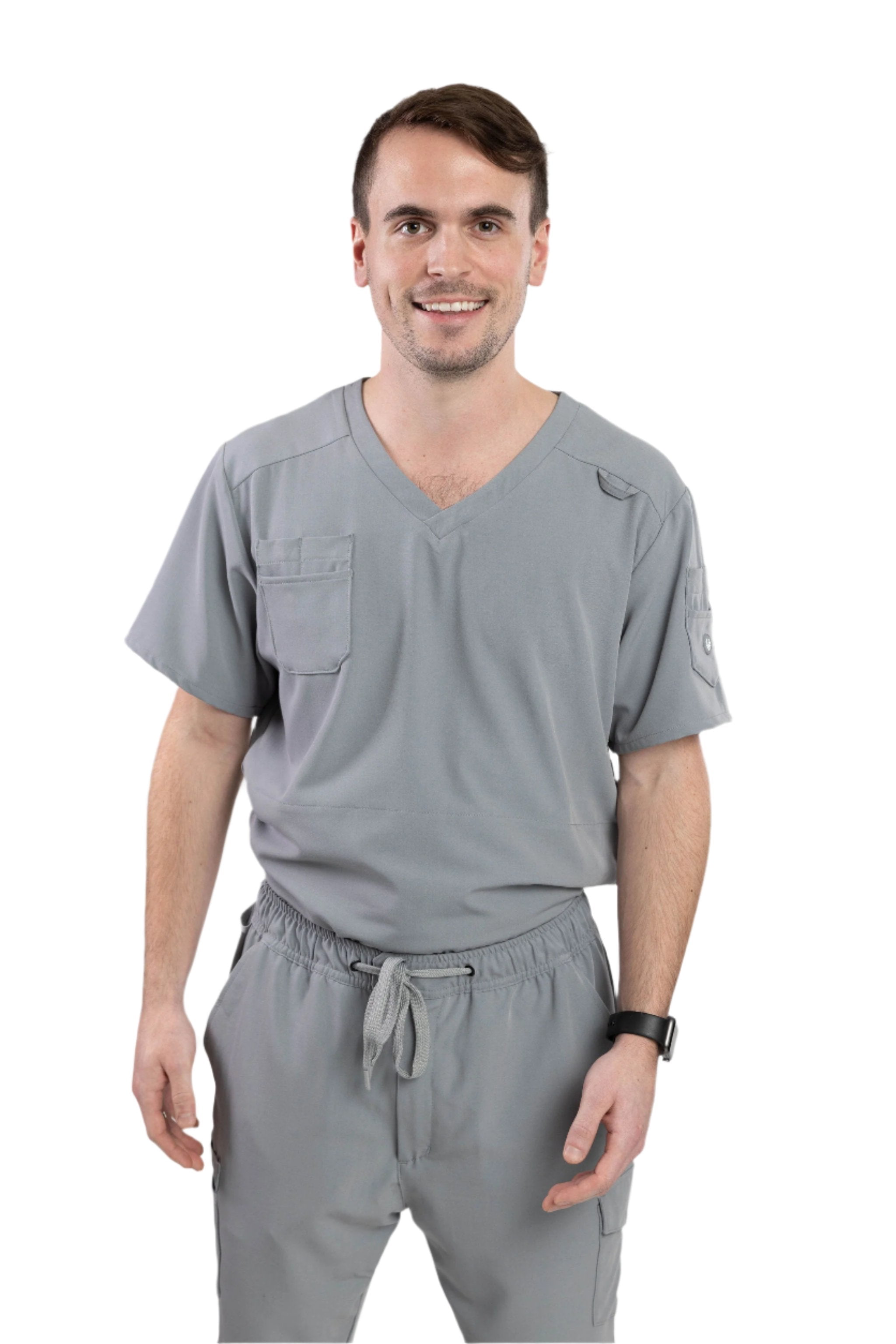 Apollo Scrubs Men's Medical Scrub Top - Utility, V-Neck Shirt - Walmart.com