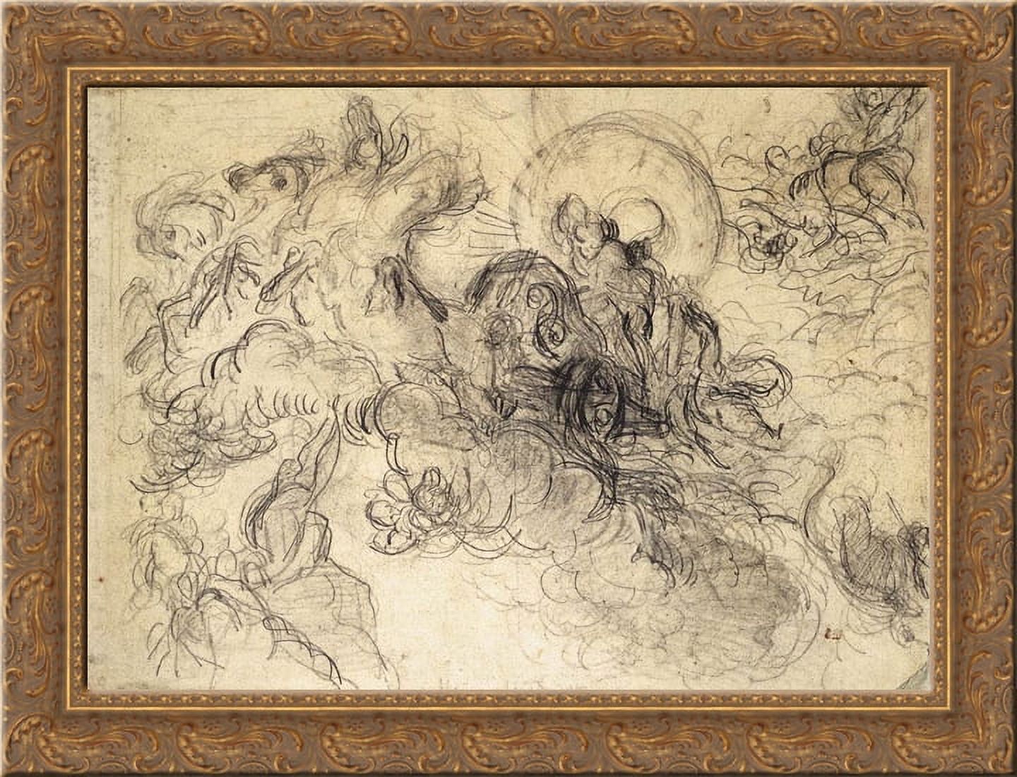 Apollo Slays Python 24x20 Gold Ornate Wood Framed Canvas Art by Eugene ...