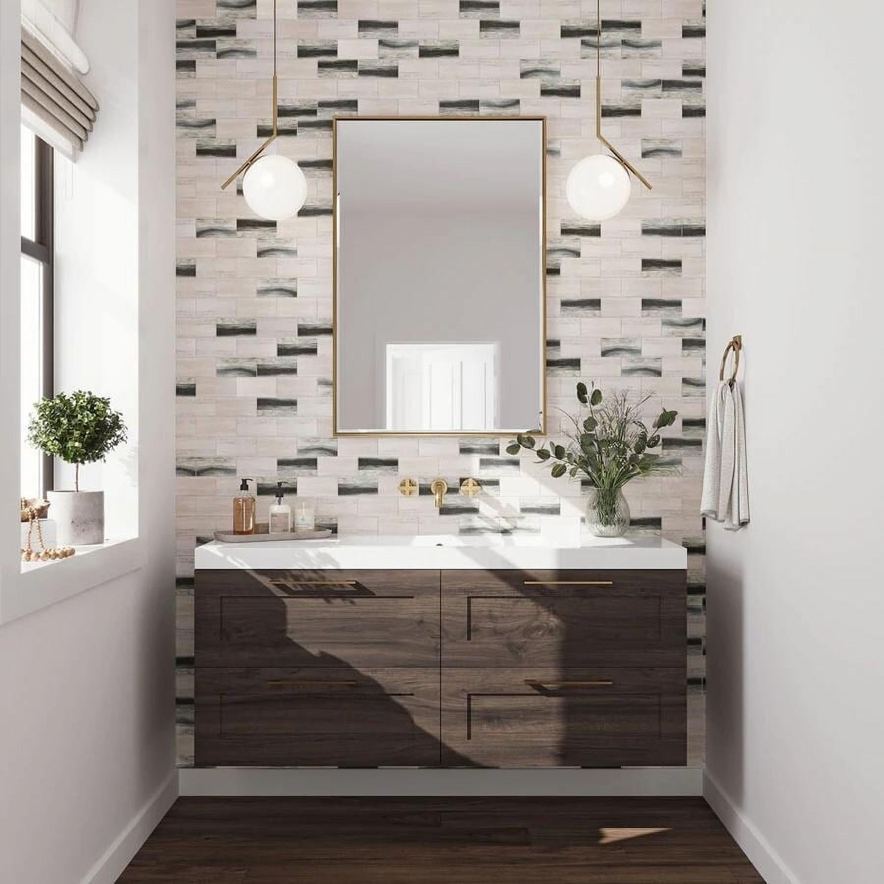 Apollo Tile 10 pack 11.5-in x 11.5-in Gray Wood Matte Finished Subway ...