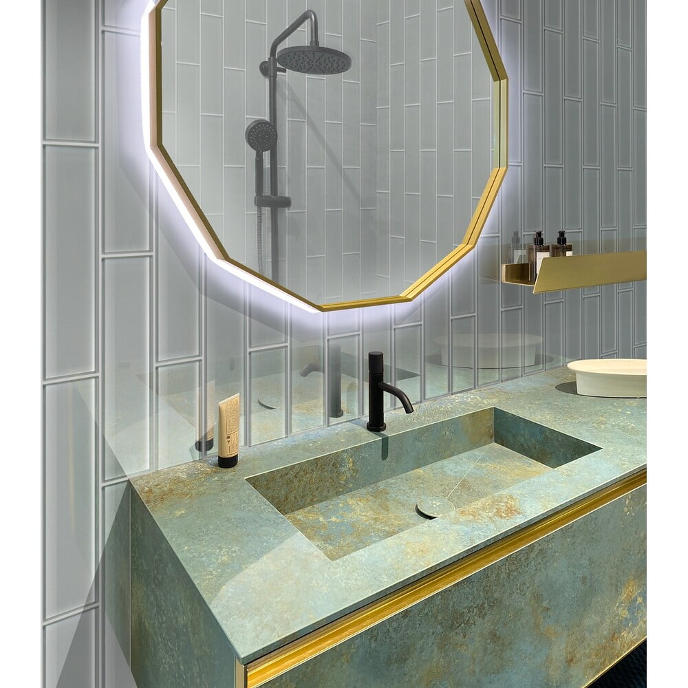 Apollo Tile 12 Pack 4-in x 16-in Mink Gray Rectangular Subway Glossy ...