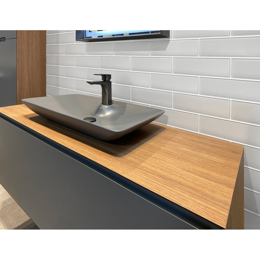 Apollo Tile 20 Pack 3-in x 12-in Abalone Gray Rectangular Subway Matte ...