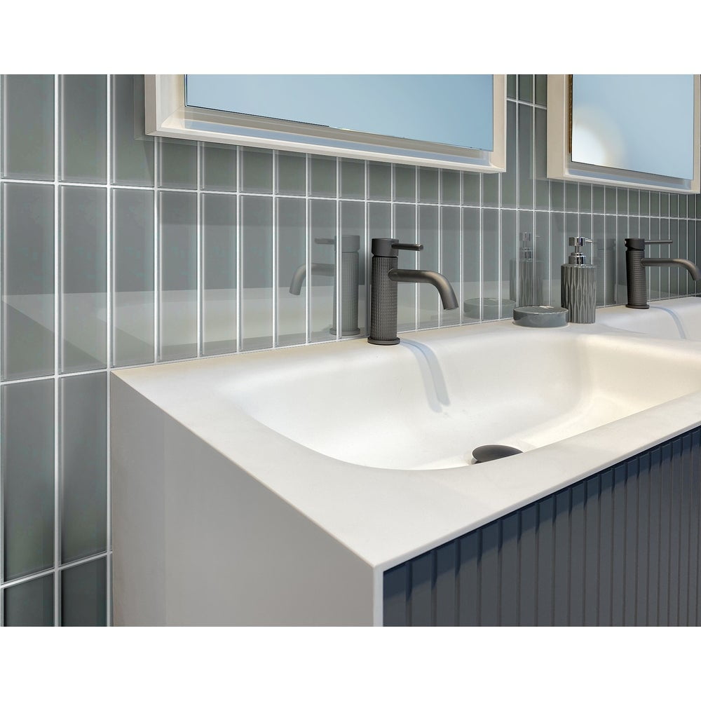Apollo Tile 20 Pack 3-in x 12-in Stone Gray Rectangular Subway Glossy ...