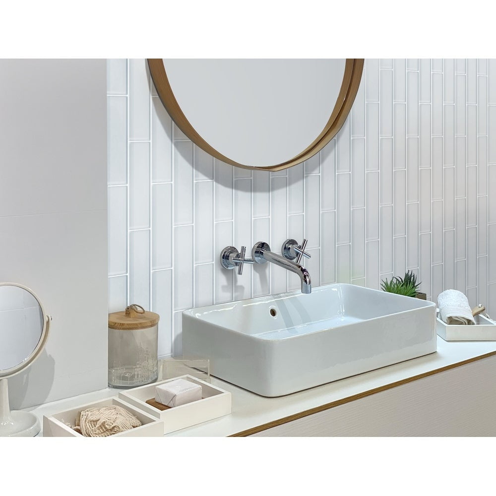 Apollo Tile 20 Pack 3-in x 12-in White Rectangular Subway Matte ...