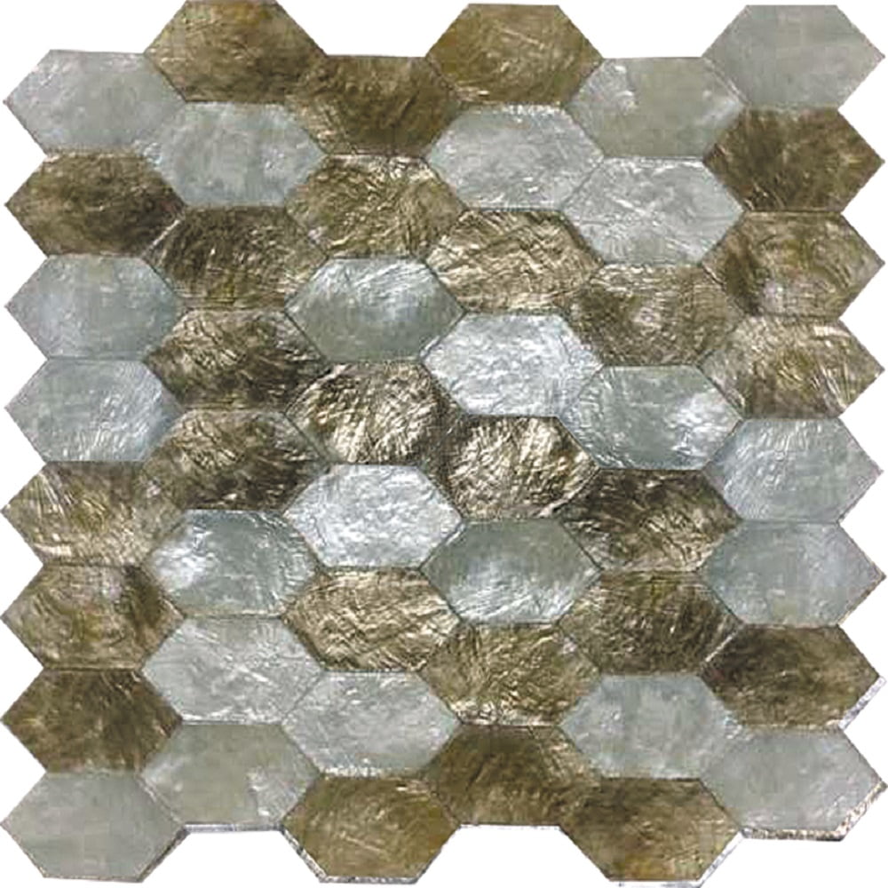 Apollo Tile 20 Sheets Silver and Gold Shell 10.4-in x 11-in Polished ...