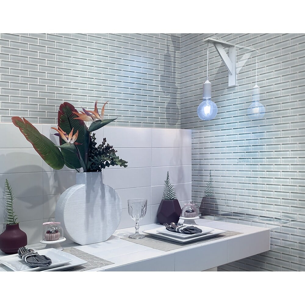 Apollo Tile 5 Pack 11.9-in x 11.9-in Light Gray Rectangular Glossy ...