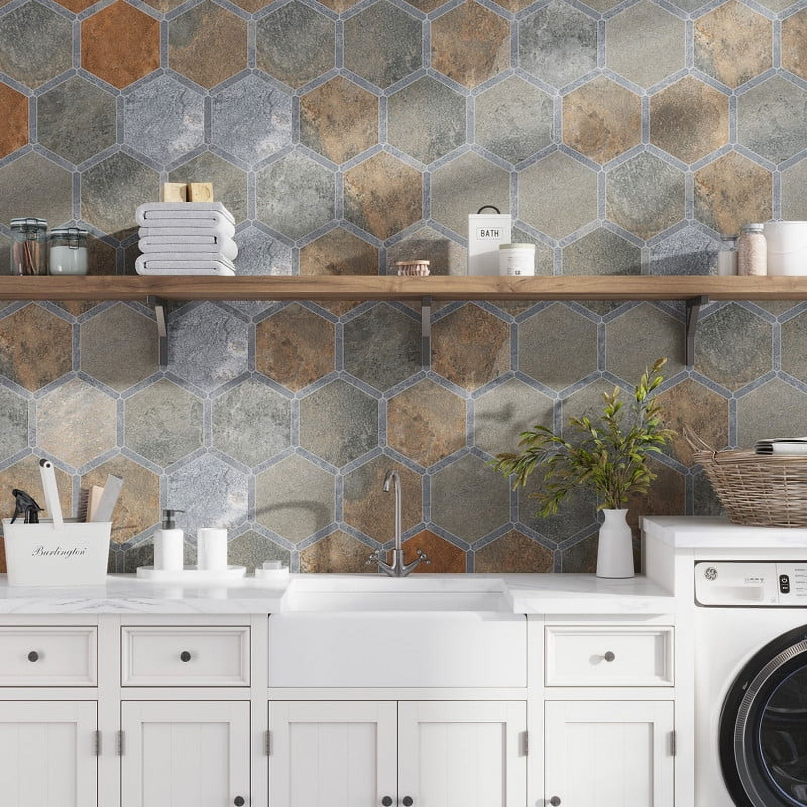 Apollo Tile Aureole 8.66 in. x 9.84 in. Matte Burnt Umber Brown and ...