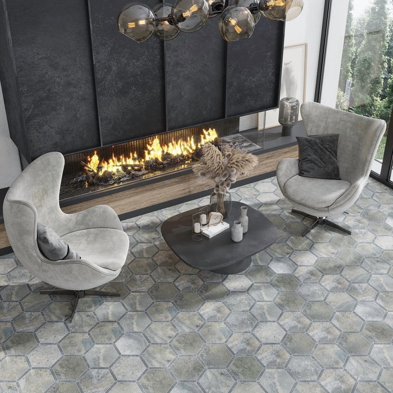 Apollo Tile Aureole 8.66 in. x 9.84 in. Matte Slate Gray Porcelain ...