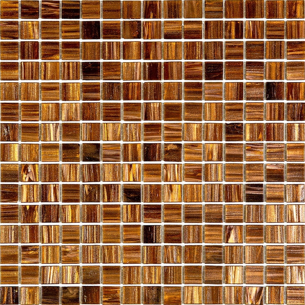 Apollo Tile Celestial 12 in. x 12 in. Glossy Bronze Glass Mosaic Wall ...