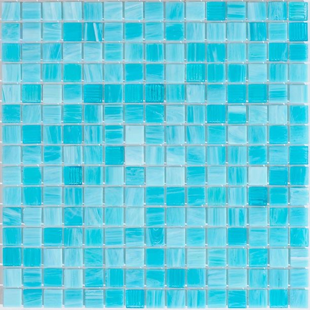 Apollo Tile Celestial 12 in. x 12 in. Glossy Cyan Blue Glass Mosaic ...