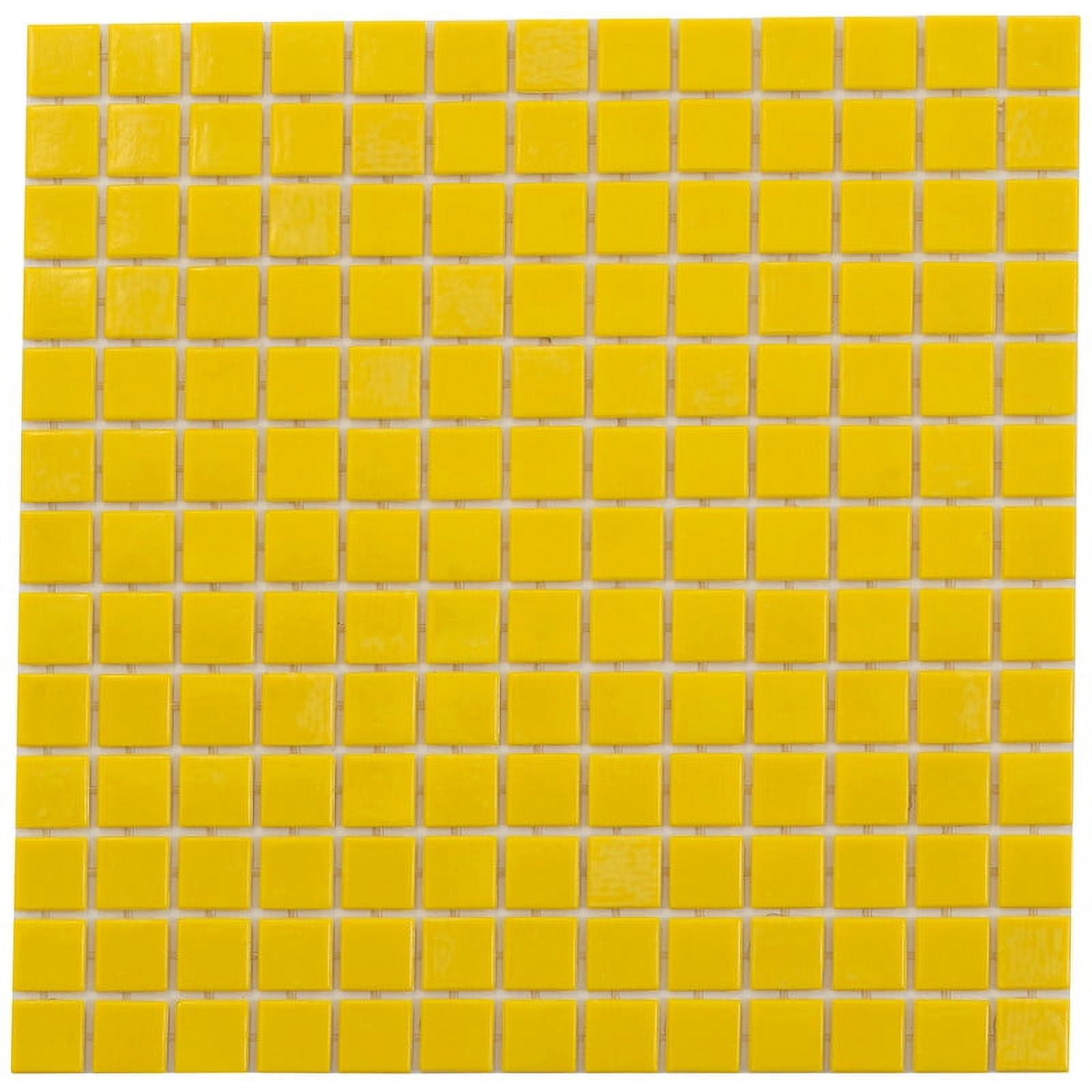 Apollo Tile Dune 12 in. x 12 in. Glossy Lemon Yellow Glass Mosaic Wall ...