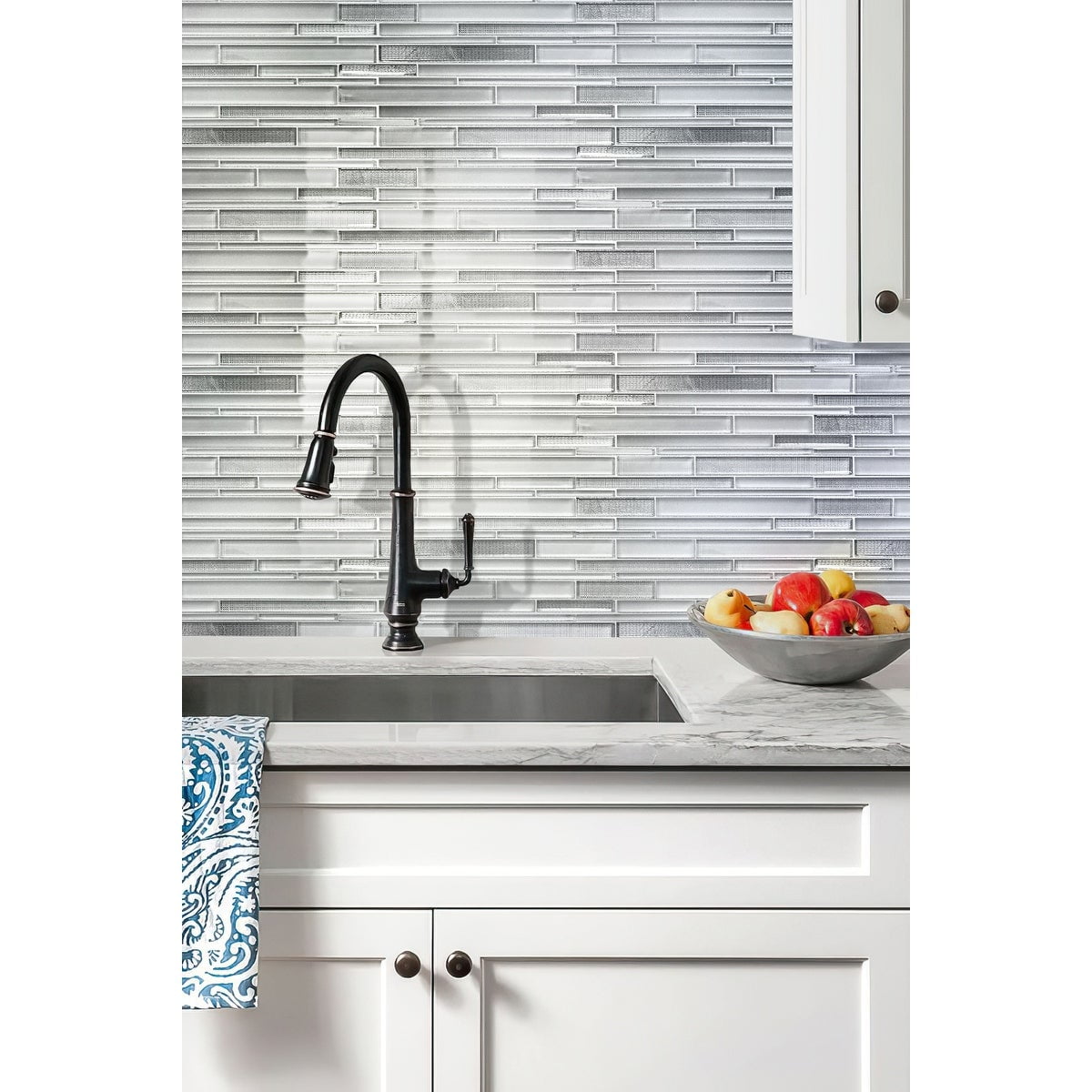 Apollo Tile Silver White 118-in x 122-in Linear Polished , Matte Glass ...