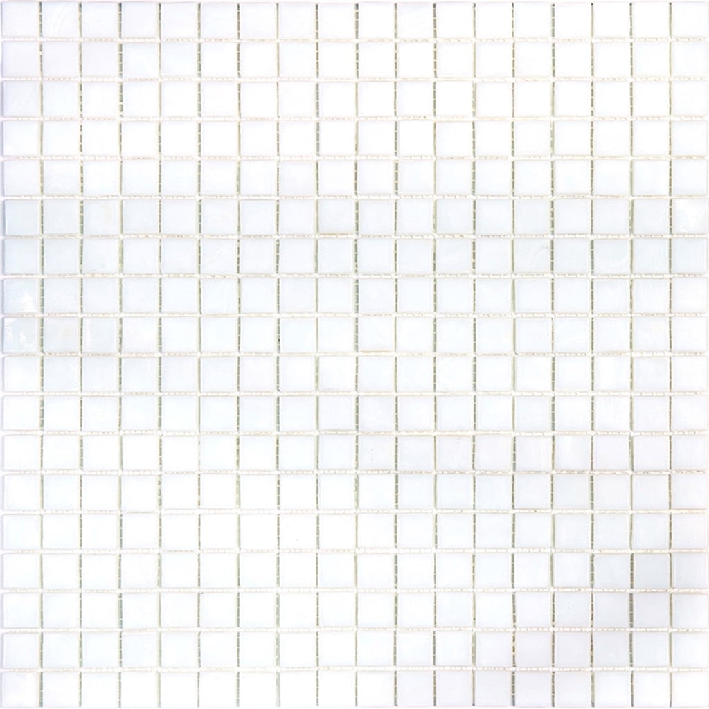Apollo Tile Skosh 11.6 in. x 11.6 in. Glossy Pearl White Glass Mosaic ...