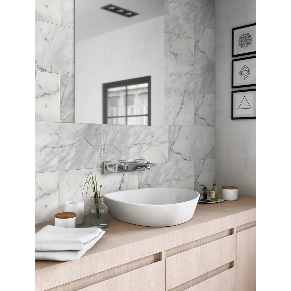 Apollo Tile White 12-in. x 24-in. Honed Marble Subway Tile (10 Sq ft ...