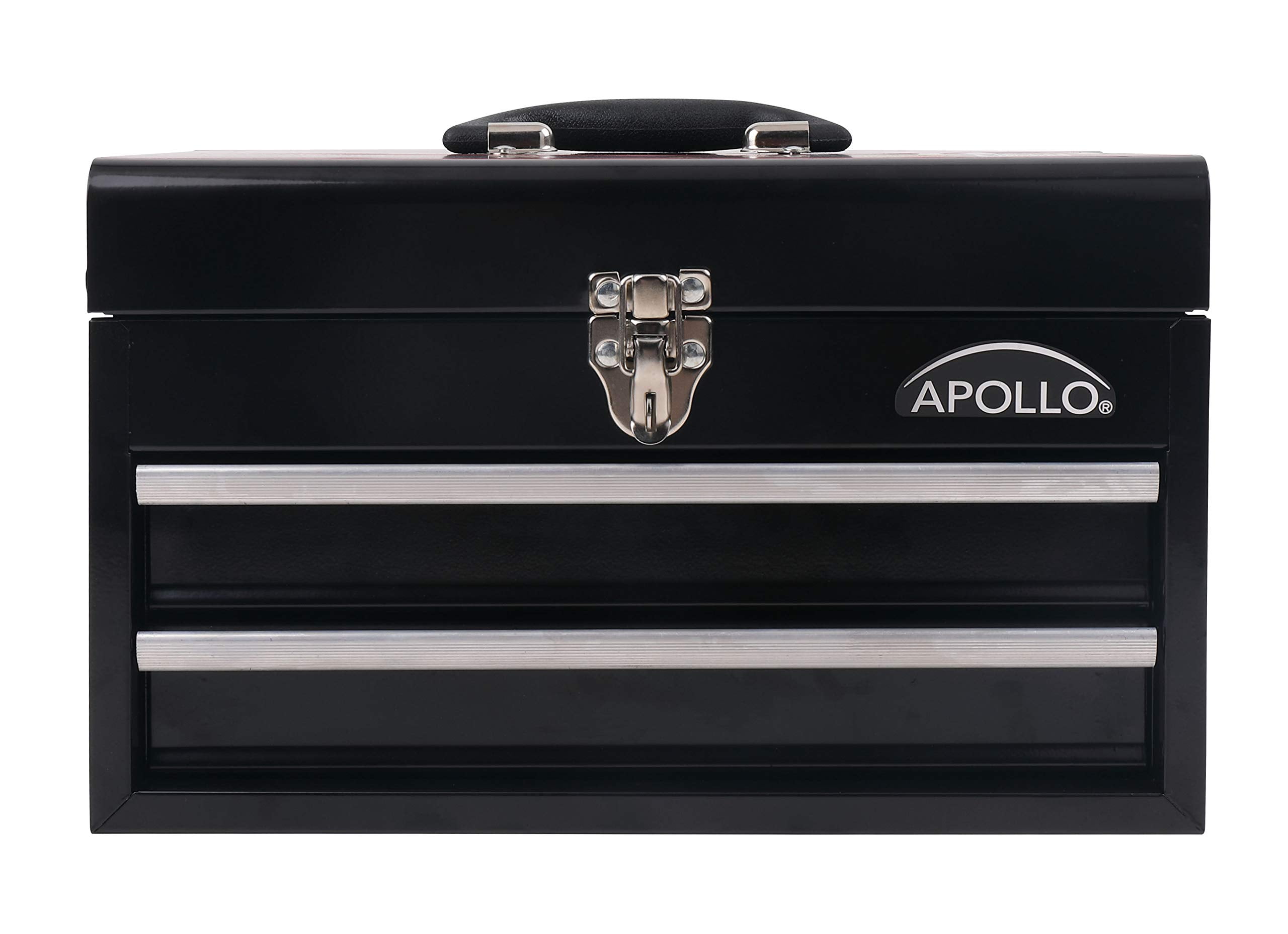 Apollo Tools 14 Inch Steel Tool Box with Deep Top Compartment and 2 ...