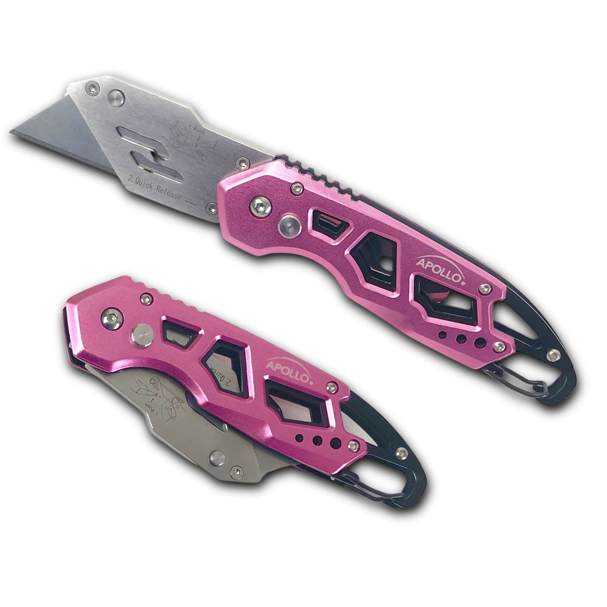 Ergonomic Stainless Steel, Lightweight, Foldable Pink Utility Knife ...