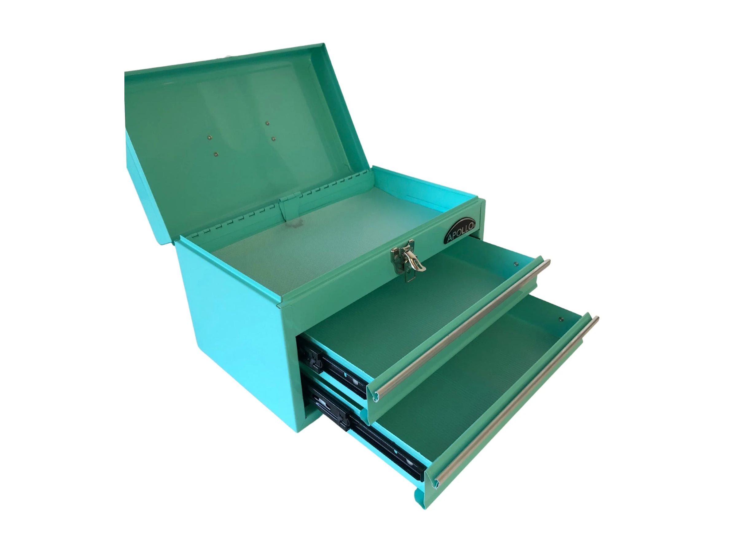 Apollo Tools Large Tool Box Chest in Aqua Green Heavy-Duty Steel ...