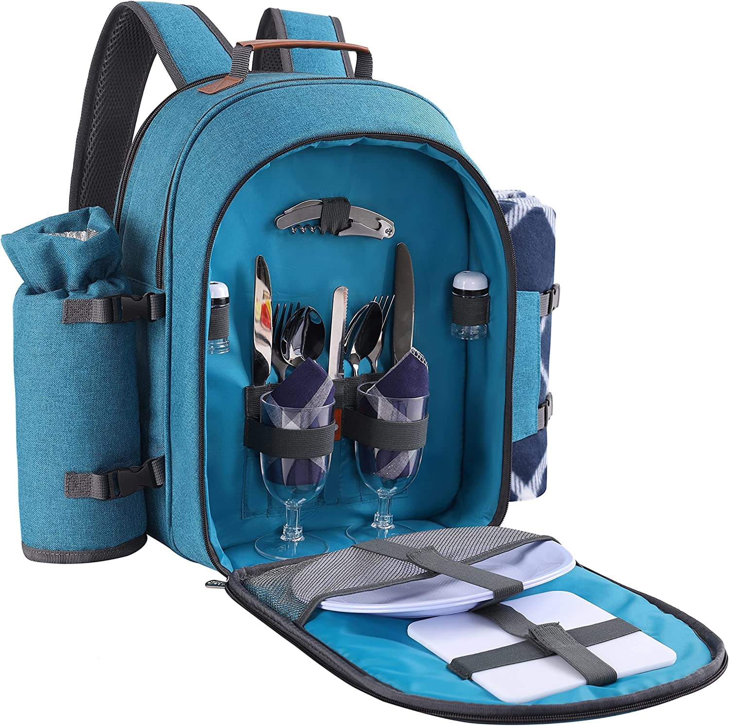 Apollo Walker Picnic Backpack Set for 2 Person with Cooler Compartment ...
