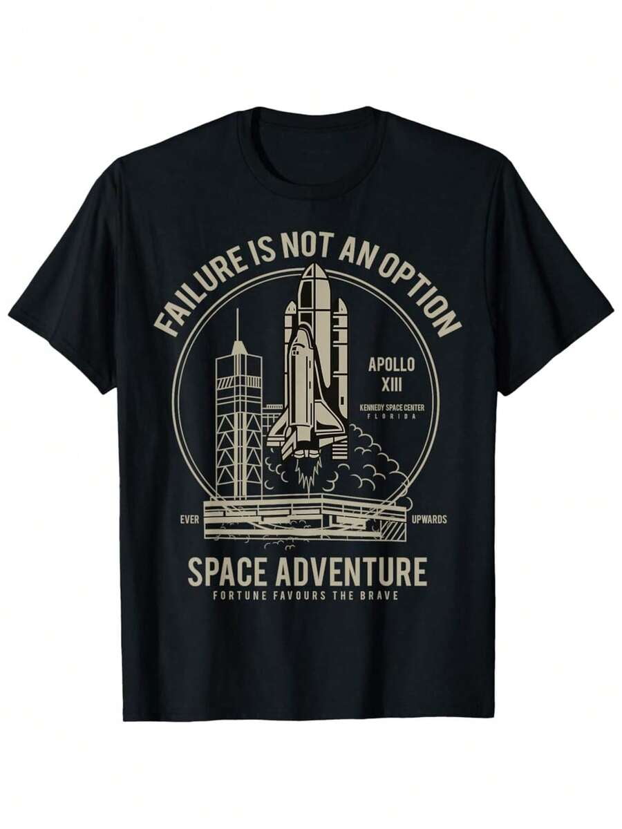 Apollo XI Rocket Launch Graphic T Shirt Space Adventure For The Brave ...