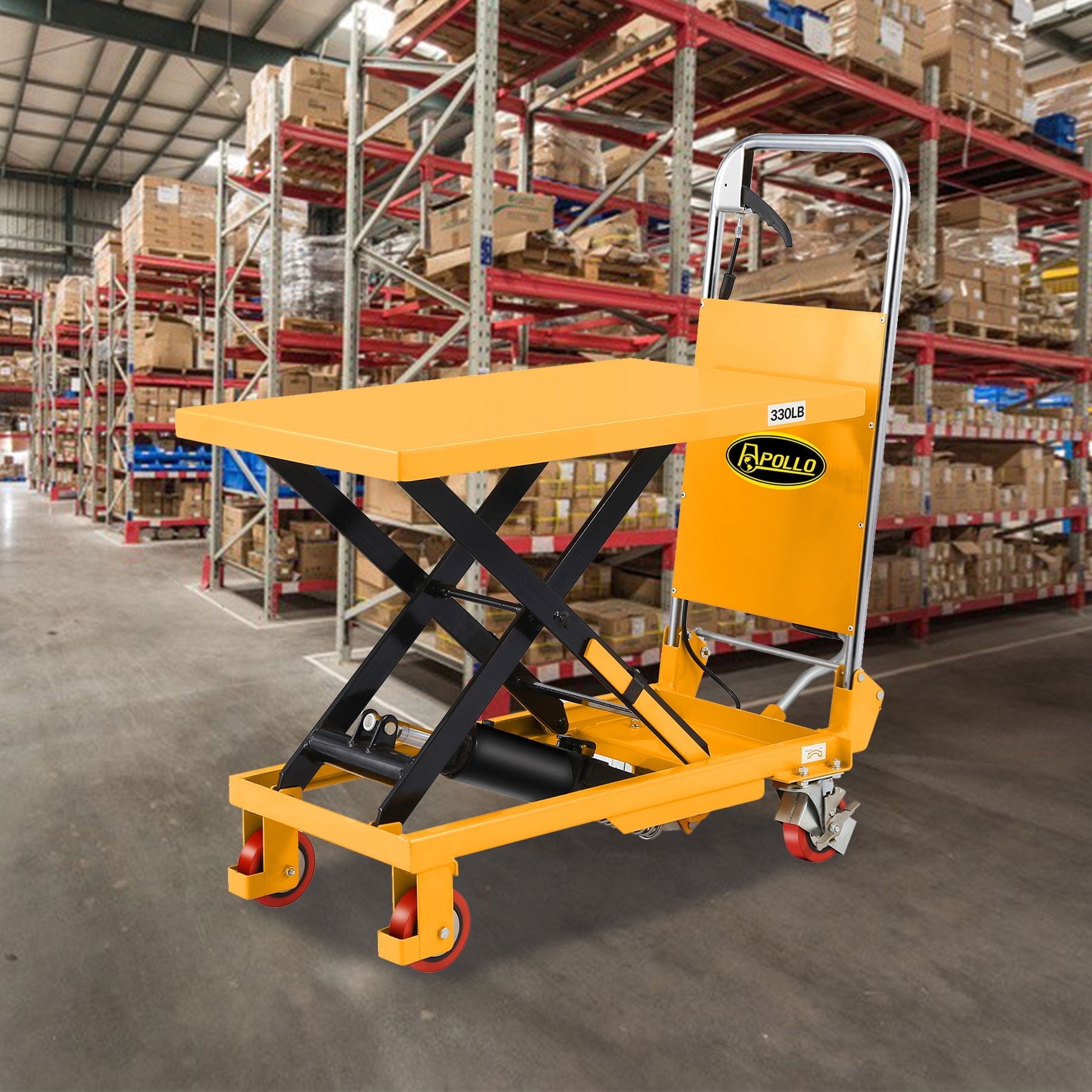 APOLLOLIFT 29" Raised Single Scissor Lift Table 330lb Manual Lifting ...