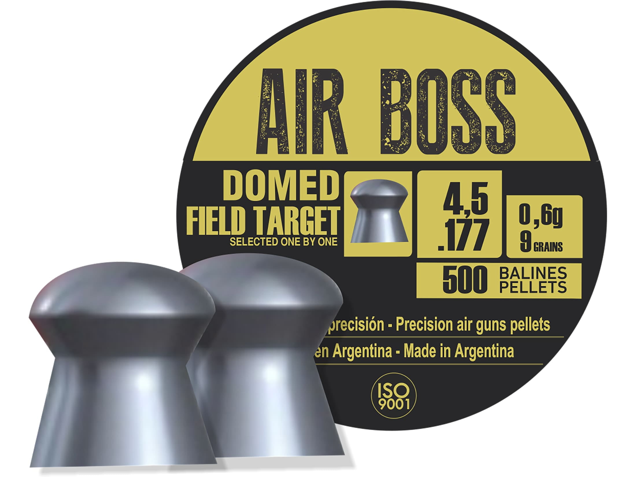 Apolo Air Boss Field Target Domed Air Gun Pellets 177 Caliber 9 Grain 4 ...