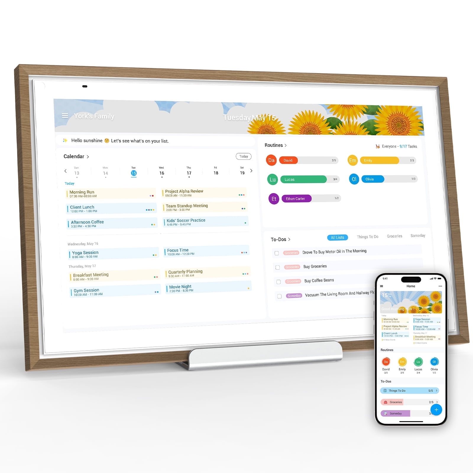 ApoloSign 15.6" Digital Calendar & Family Command Center: Dual Mode ...