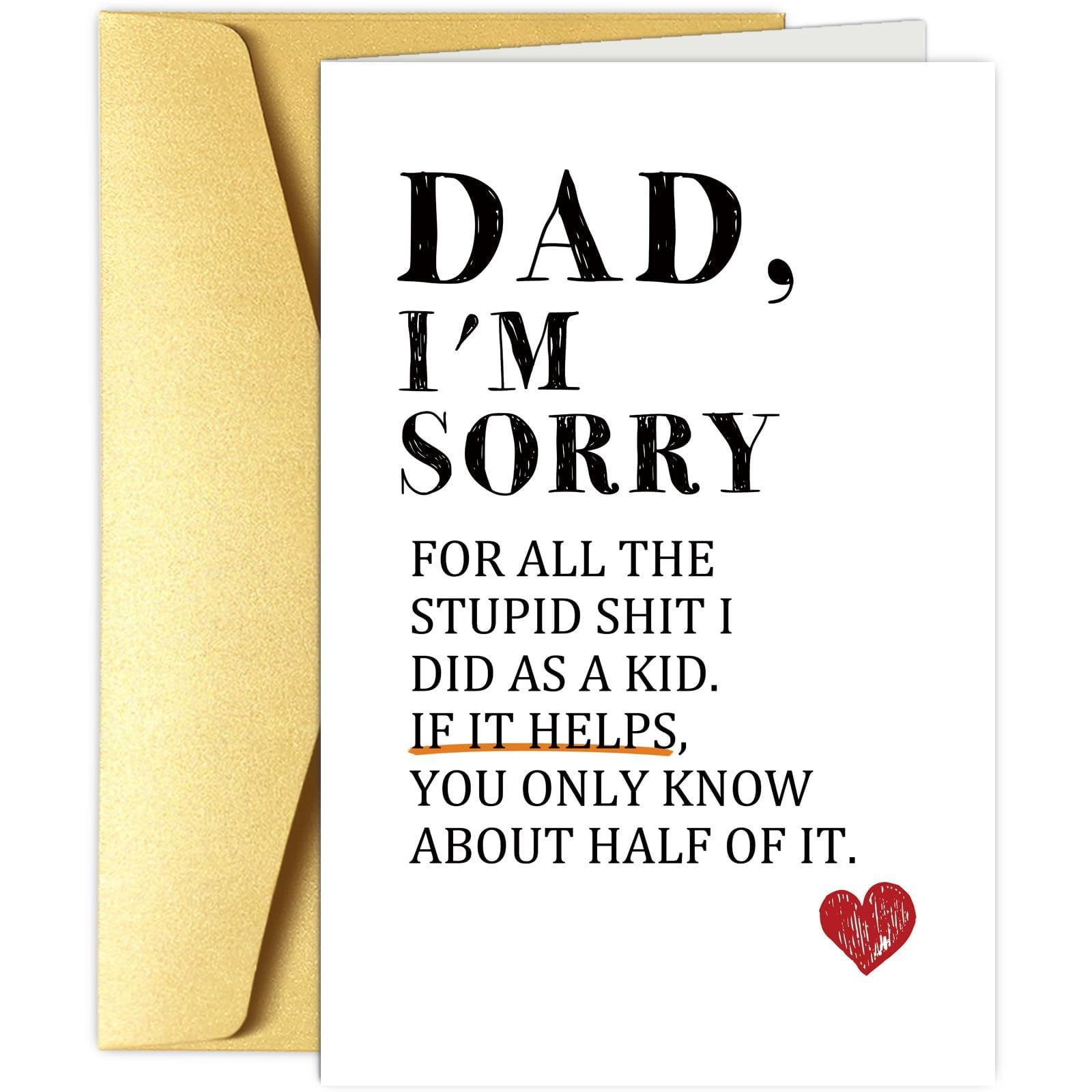 Apology Greeting Card for Dad - Funny Sorry Card - Perfect for ...