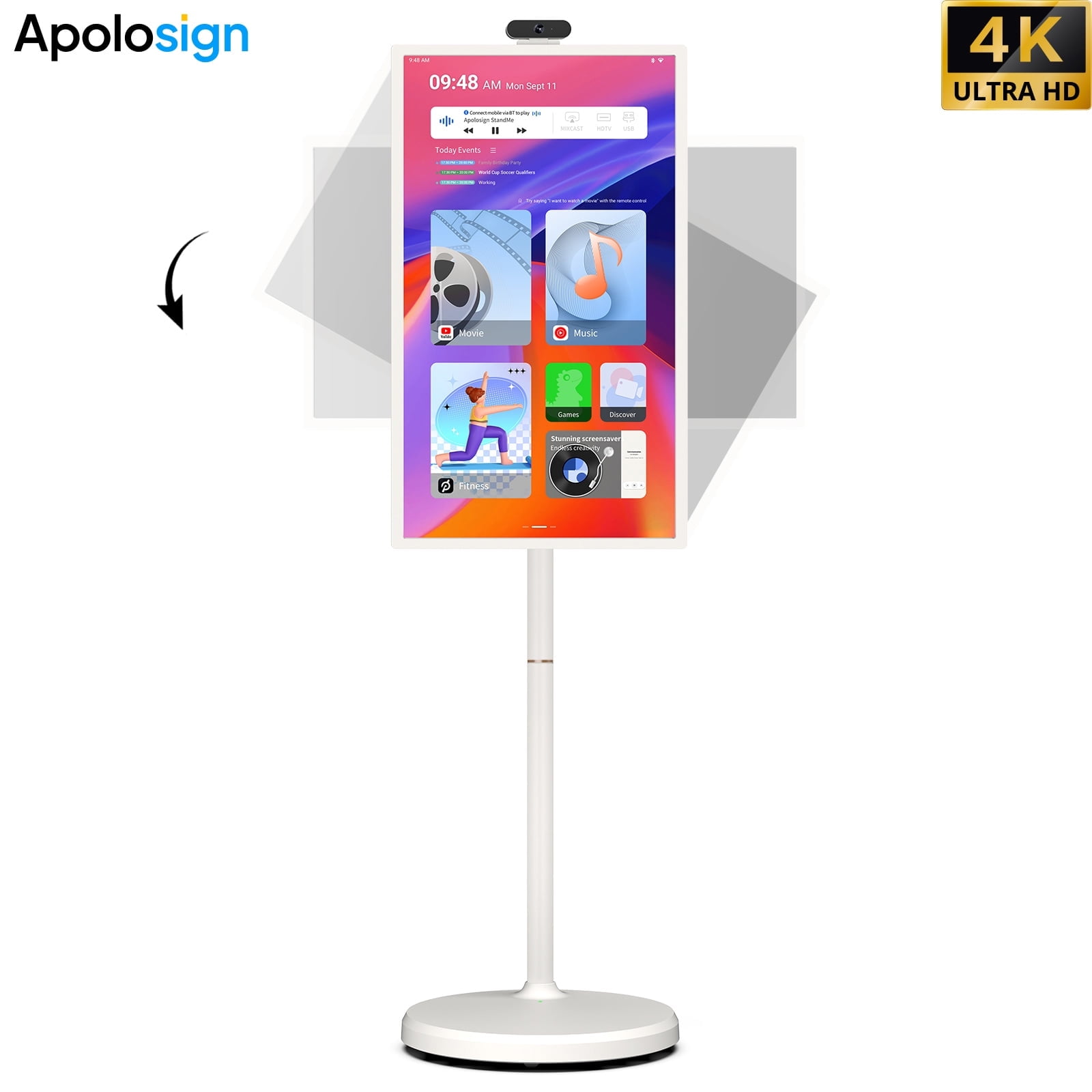 Apolosign 32 inch UHD 4K Smart Portable TV 2nd Gen, Android 14, 16gb ...