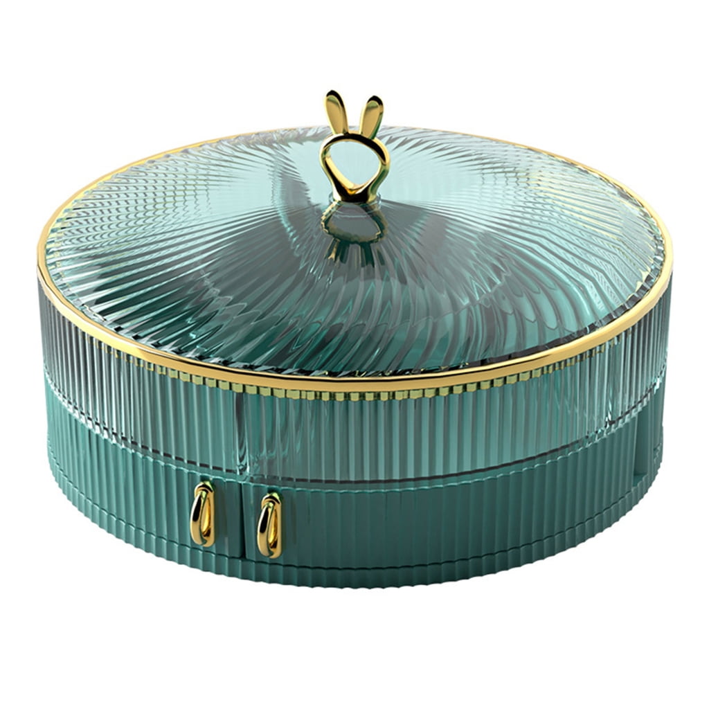 Apooke 11" Snack Serving Tray with Lid, Plastic Divided Appetizer Tray ...