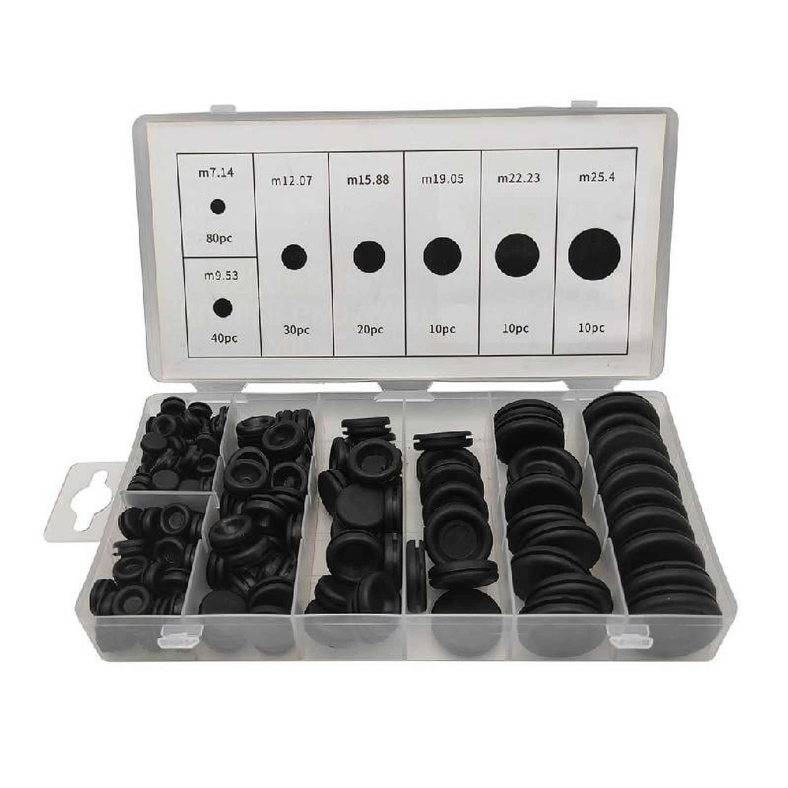 Apooke 200 Pcs Rubber Grommet Closed Rubber Hole Plug Firewall Grommets ...