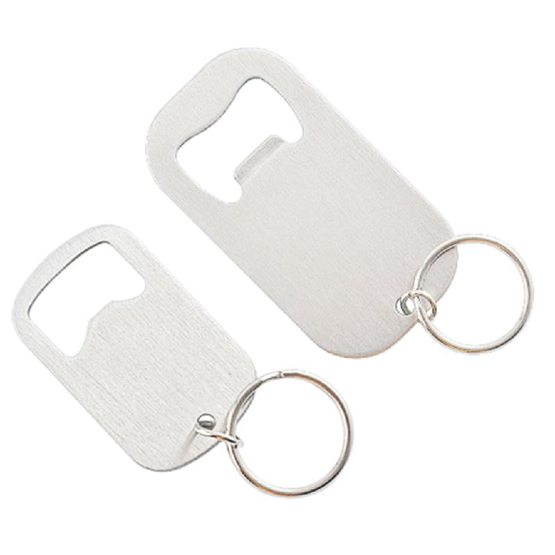 Apooke 2Pcs Flat Beer Bottle Opener Keychain Stainless Steel Beverage ...