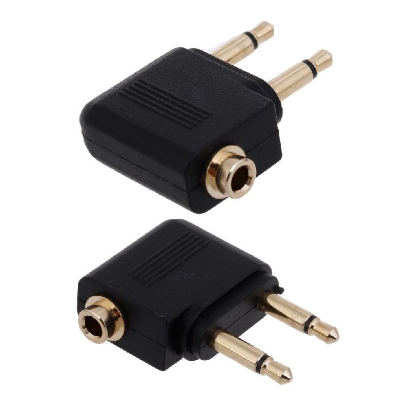 Apooke 2pcs/lot 3.5mm Plug Adaptors Airline Headphone Converter Adapter ...