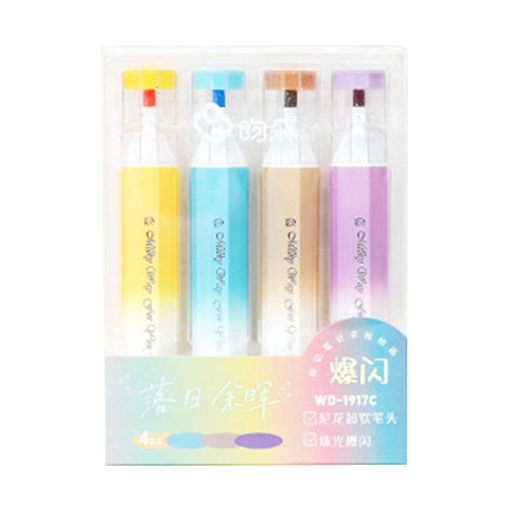 Apooke 4 Colors Highlighter Pen Fast Drying for Student Cardmaking ...