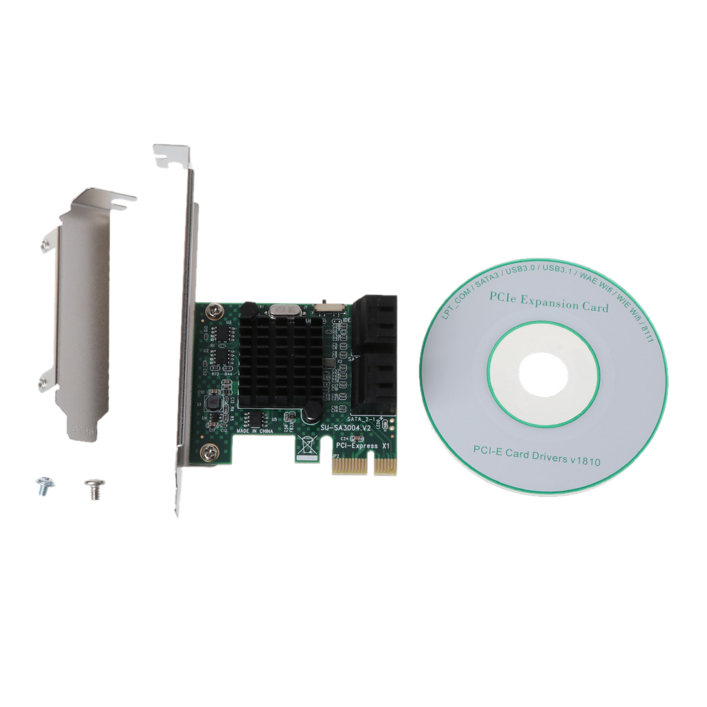 Apooke 4 Ports PCIe Sata Controller Internal Expansion Card PCI-E to ...