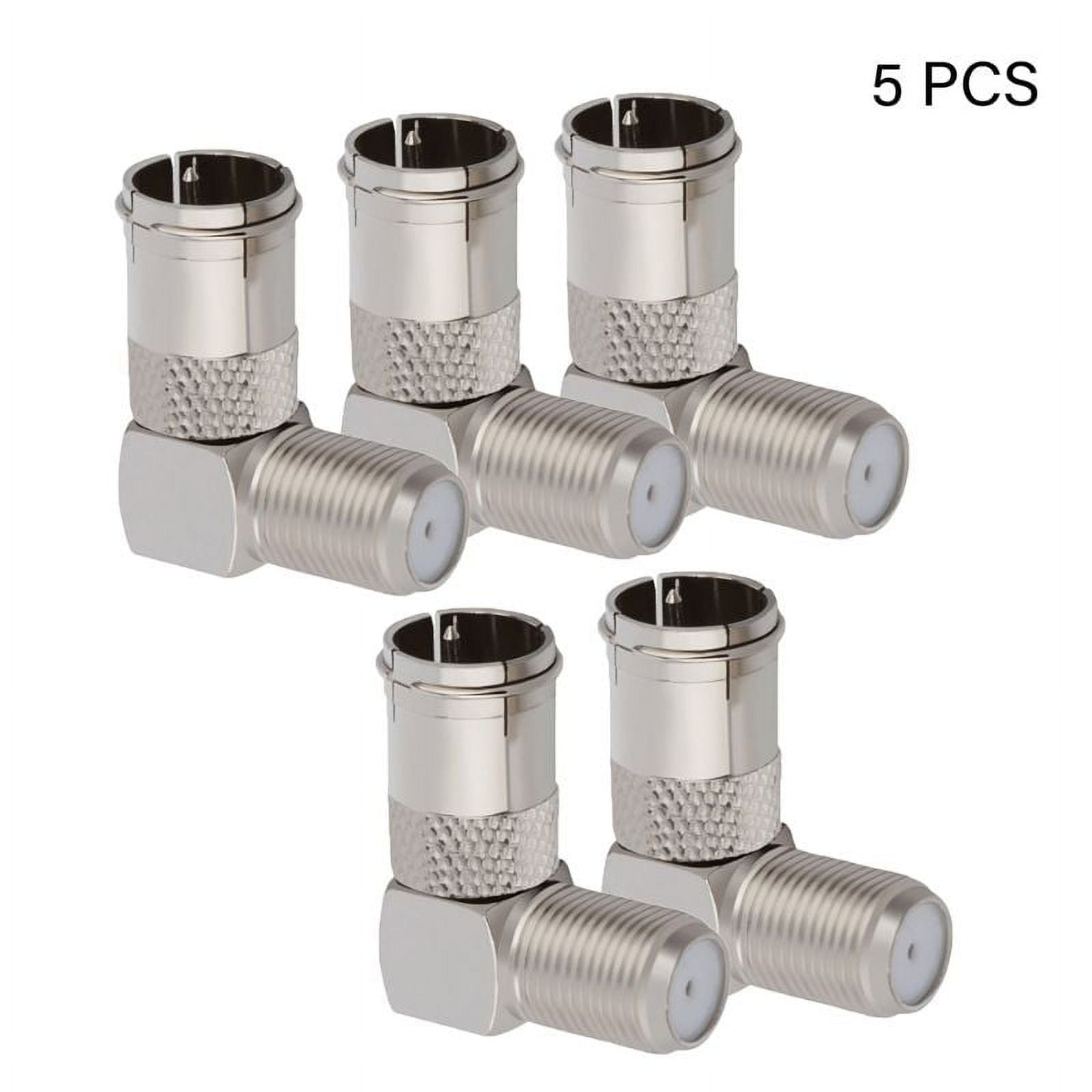 Apooke 5 Pcs Right Angle F Type Coax Adapter Screw On Male to Female ...
