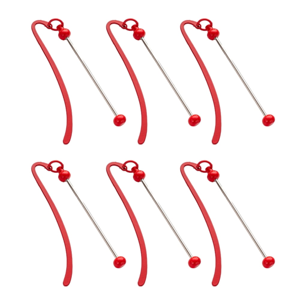 Apooke 6 Pcs Metal Bookmarks Bead Bookmarks Hooks Bookmarks Beadable ...