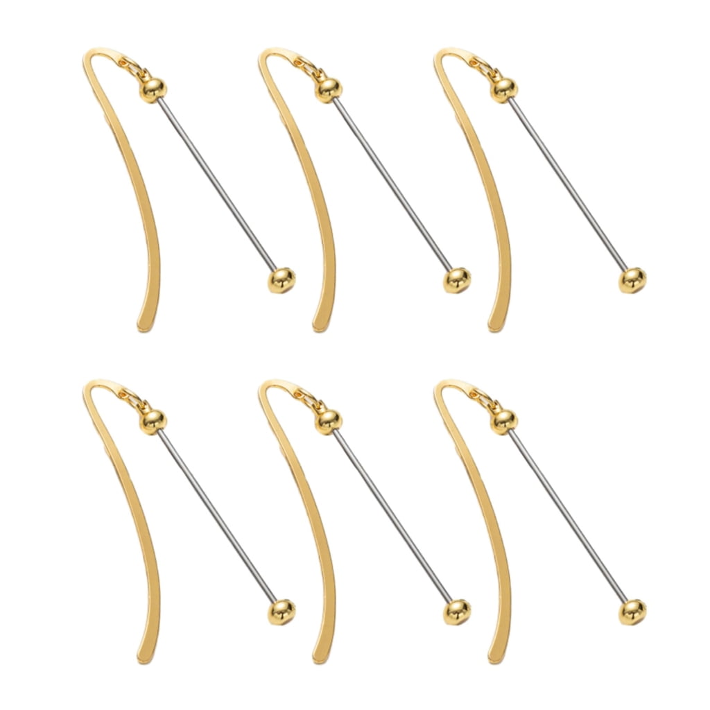Apooke 6 Pcs Metal Bookmarks Bead Bookmarks Hooks Bookmarks Beadable ...