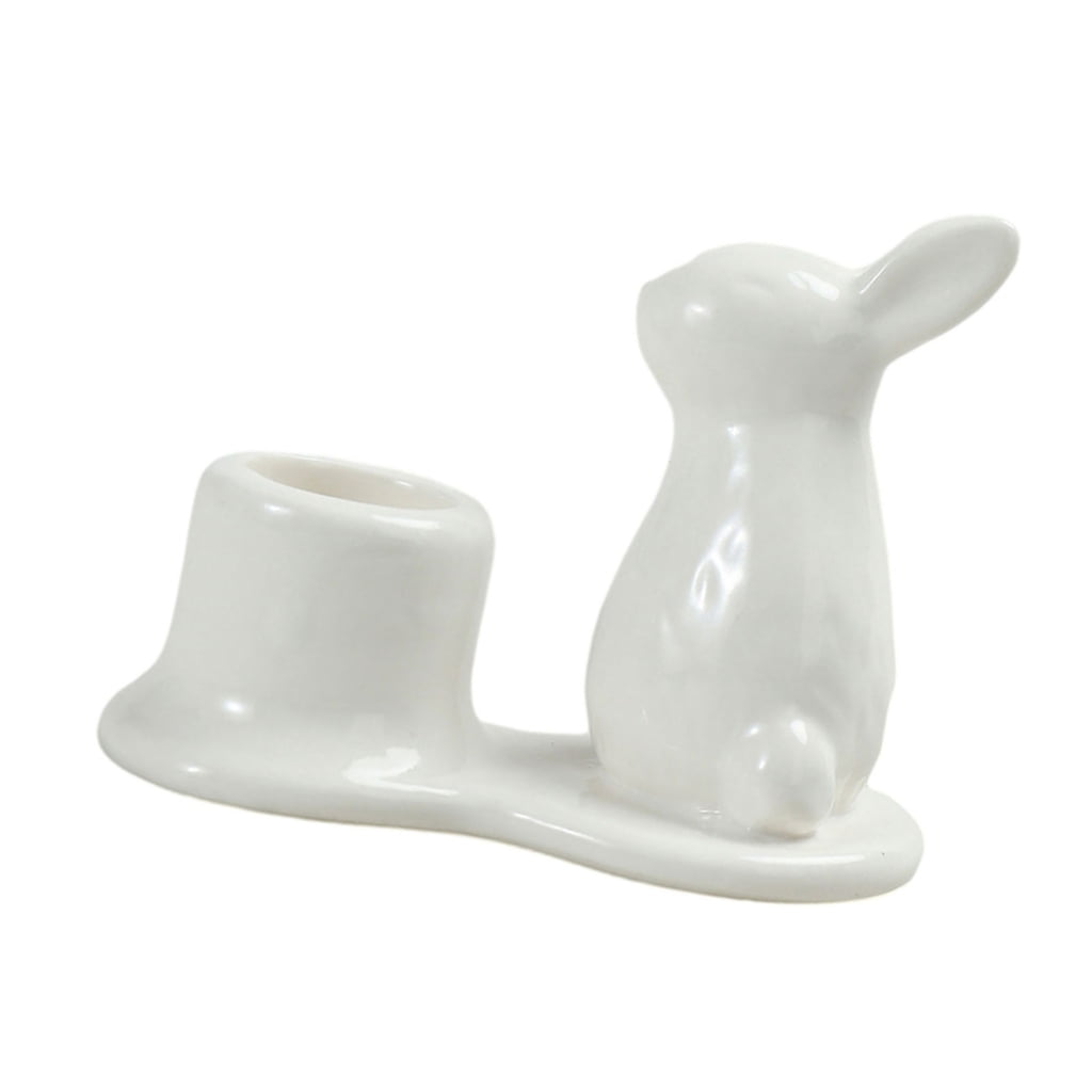 Apooke Cartoon Rabbit Candle Holder Ceramic Candle Stand for Bedroom ...