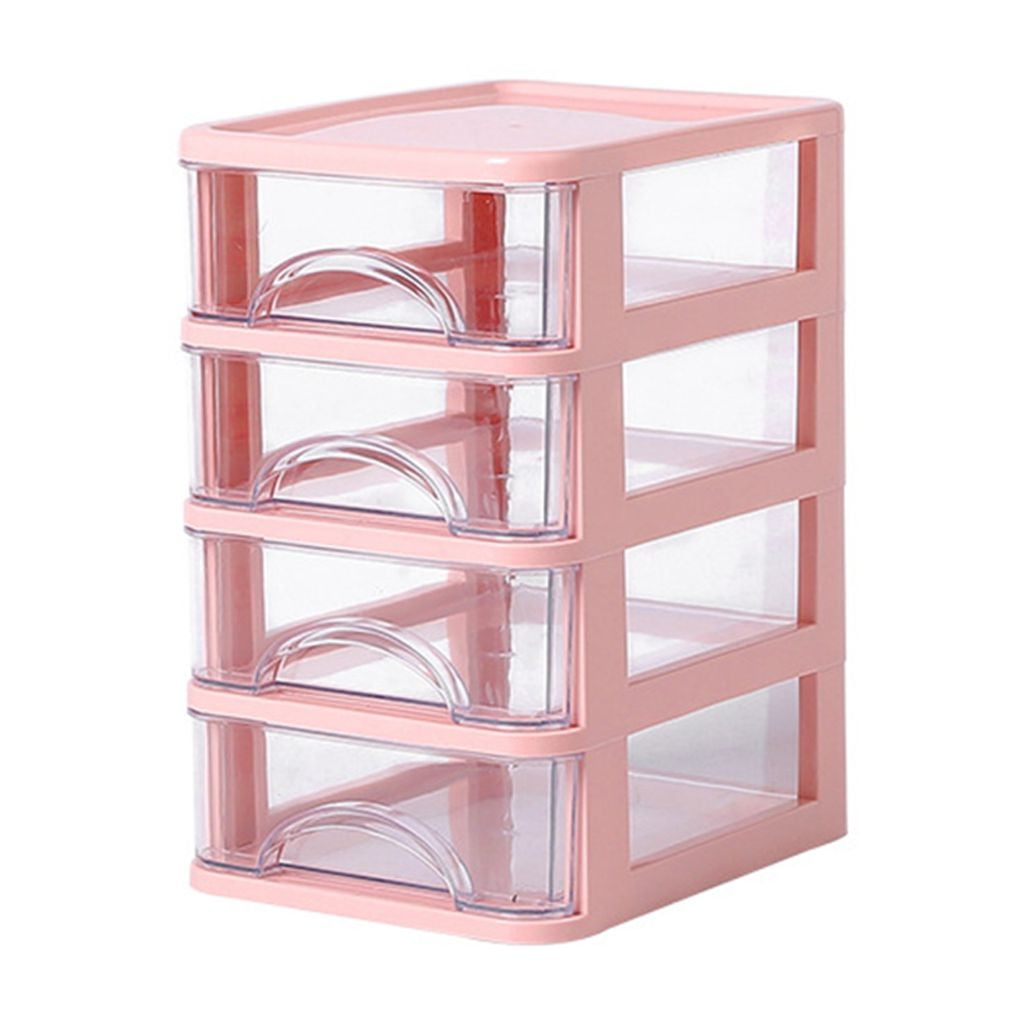 Apooke Clear Stackable Storage Box Small Plastic Desk Organizer ...